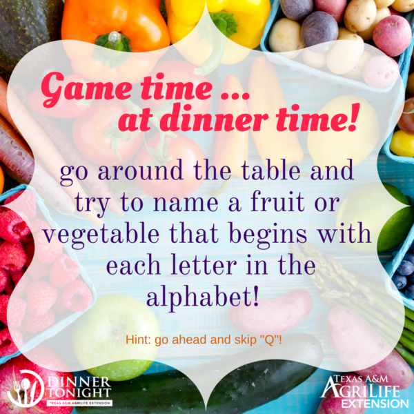 Alphabet game with fruits and veggies | Dinner Tonight